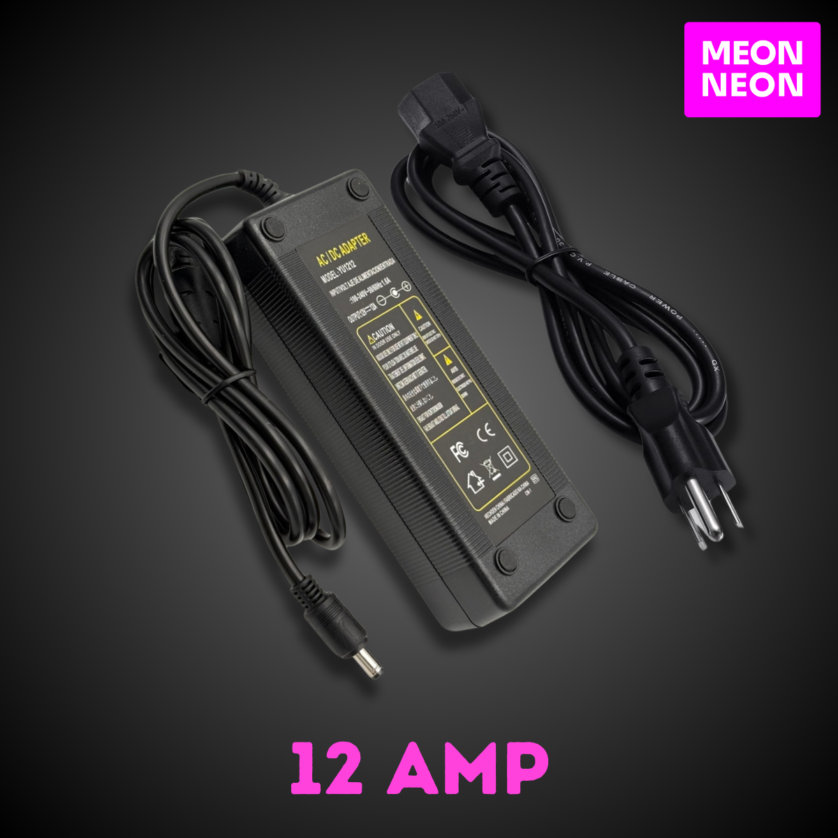 12A LED Power Supply - 12V DC 144W Adapter for LED Neon Signs & Strip ...