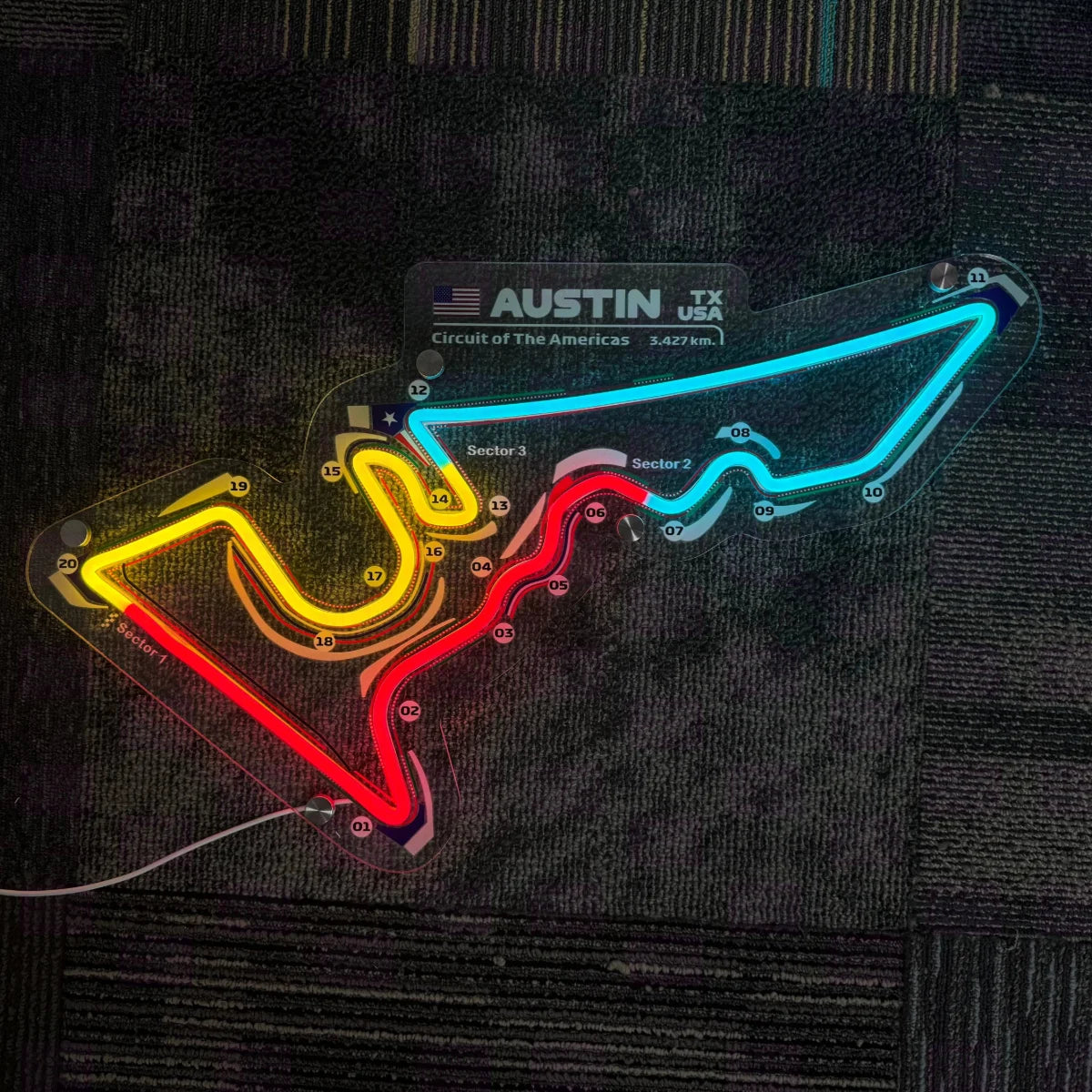 Custom Made Neon LED Sign for Racing Circuit of America COTA Man Cave ...