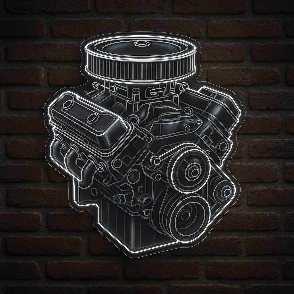 V8 Engine Block Outline – MEON NEON